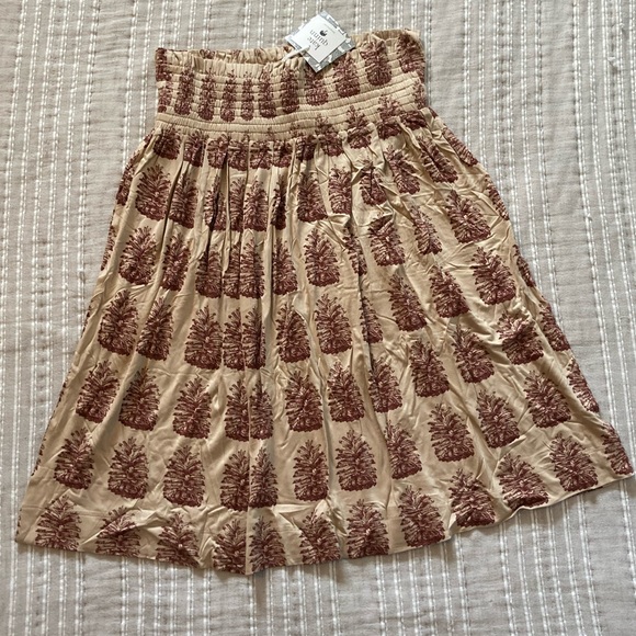 kate quinn | Skirts | Kate Quinn Smocked Pine Cone Skirt | Poshmark